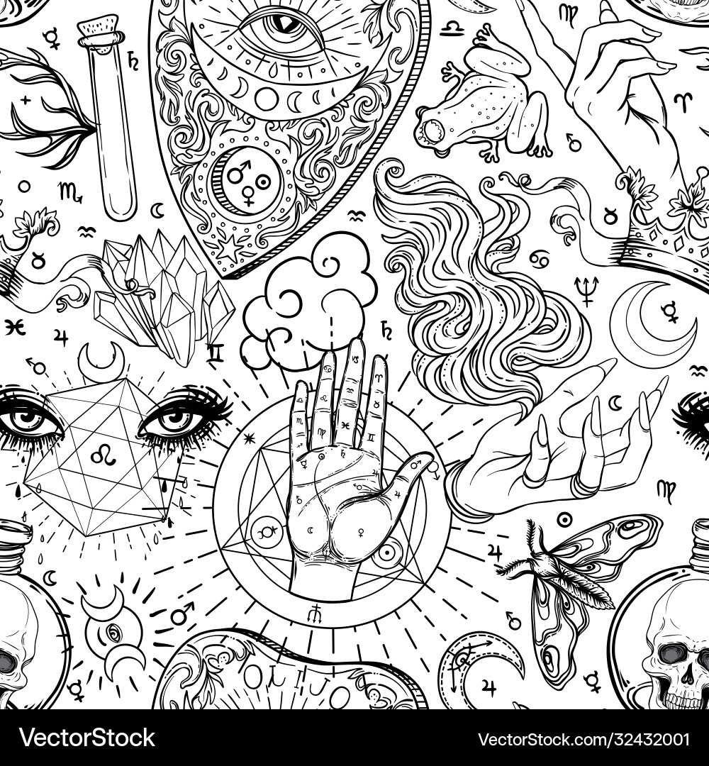 Mystic magic background religion and the Vector Image