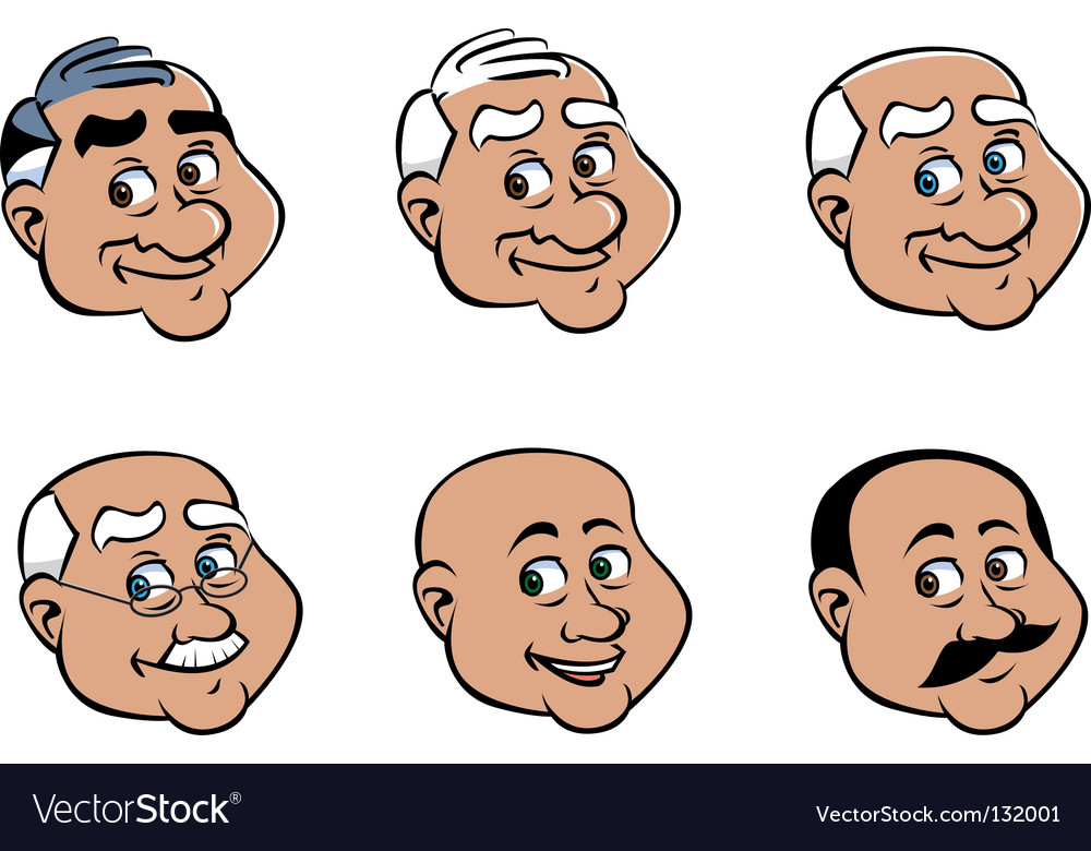 Old mans face Royalty Free Vector Image - VectorStock