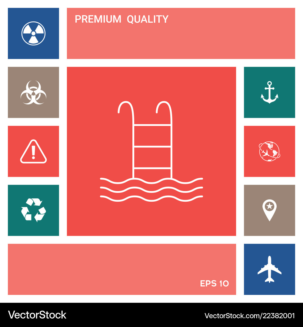 Pool icon symbol elements for your design Vector Image
