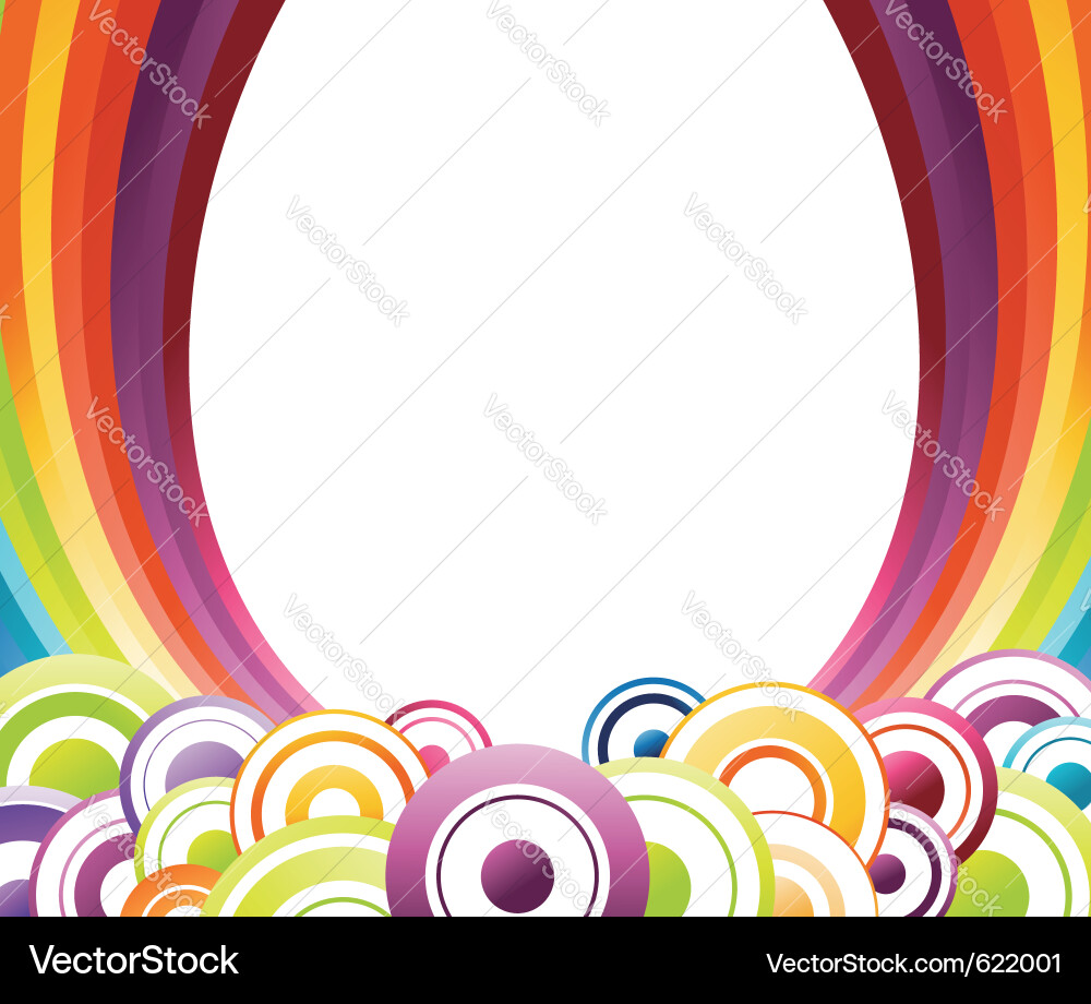 Rainbow card template Royalty Free Vector Image
