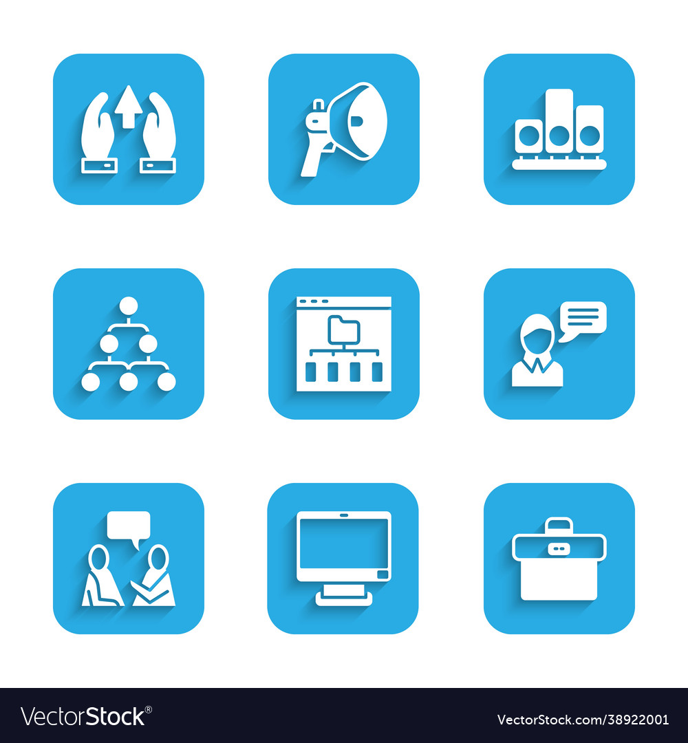 Set Browser Files Computer Monitor Briefcase Vector Image