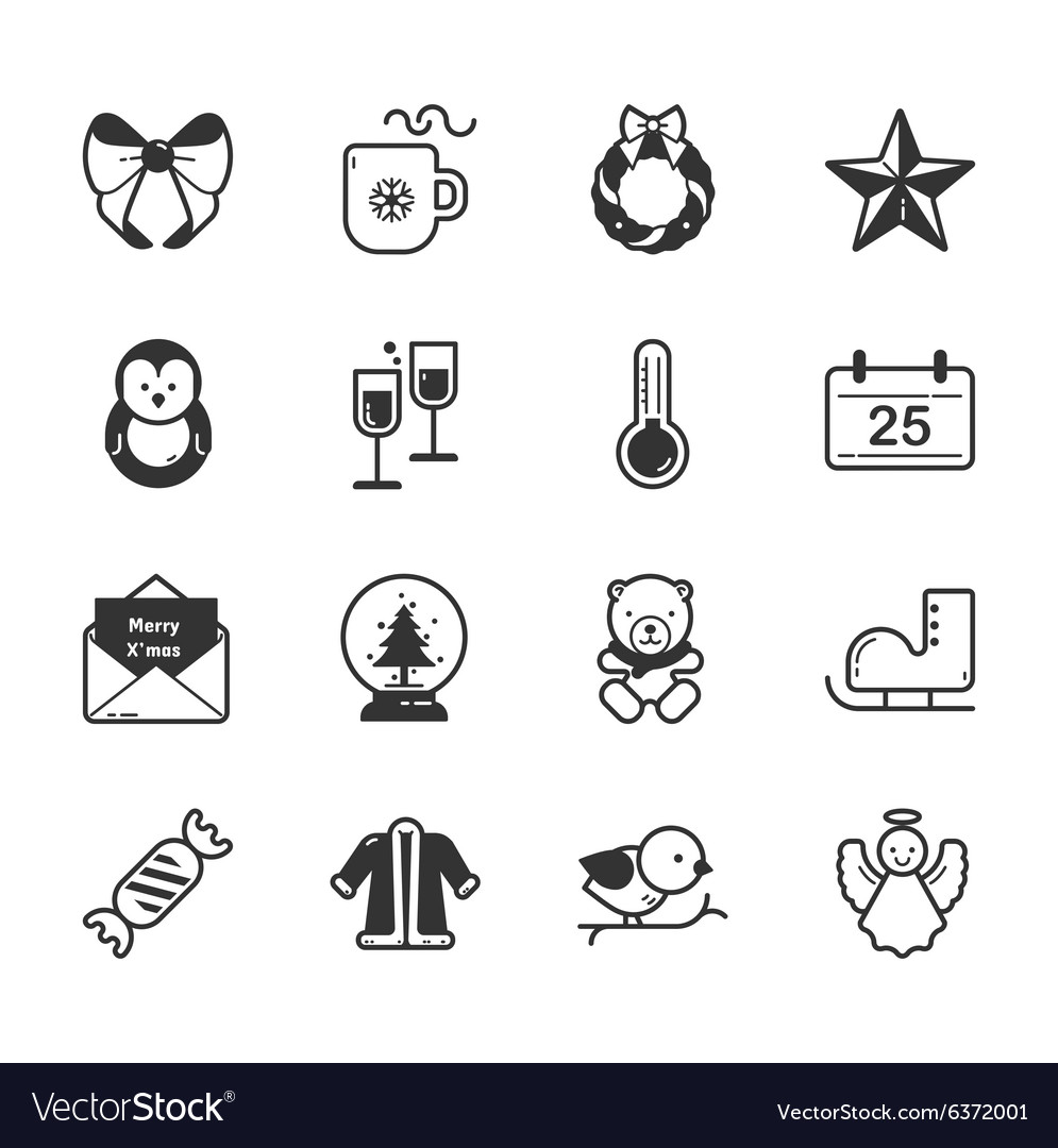 Set merry christmas icons eps10 format Royalty Free Vector