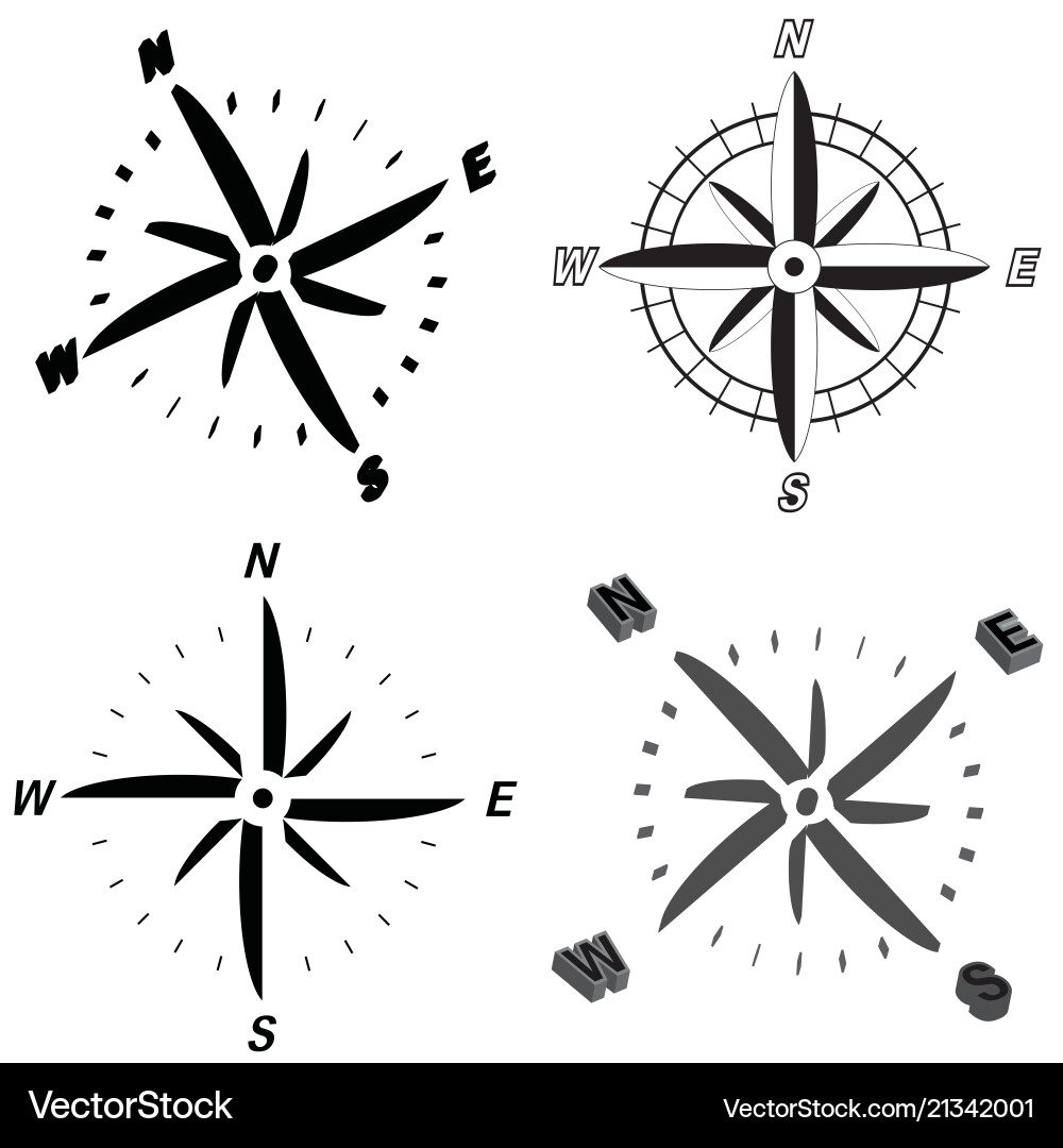 Set of wind rose icons Royalty Free Vector Image