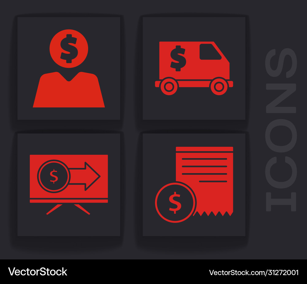 Set paper check and financial check business man Vector Image