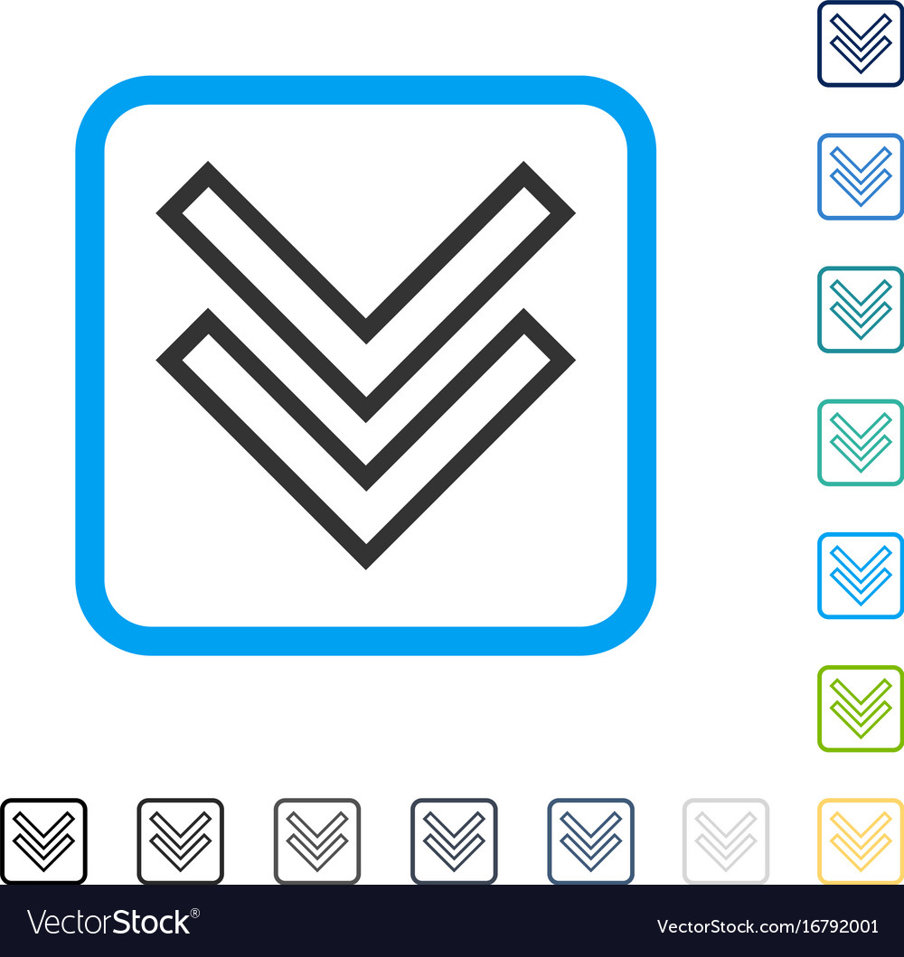 Shift down framed icon Royalty Free Vector Image