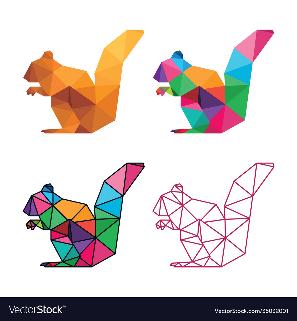 Squirrel low poly design Royalty Free Vector Image