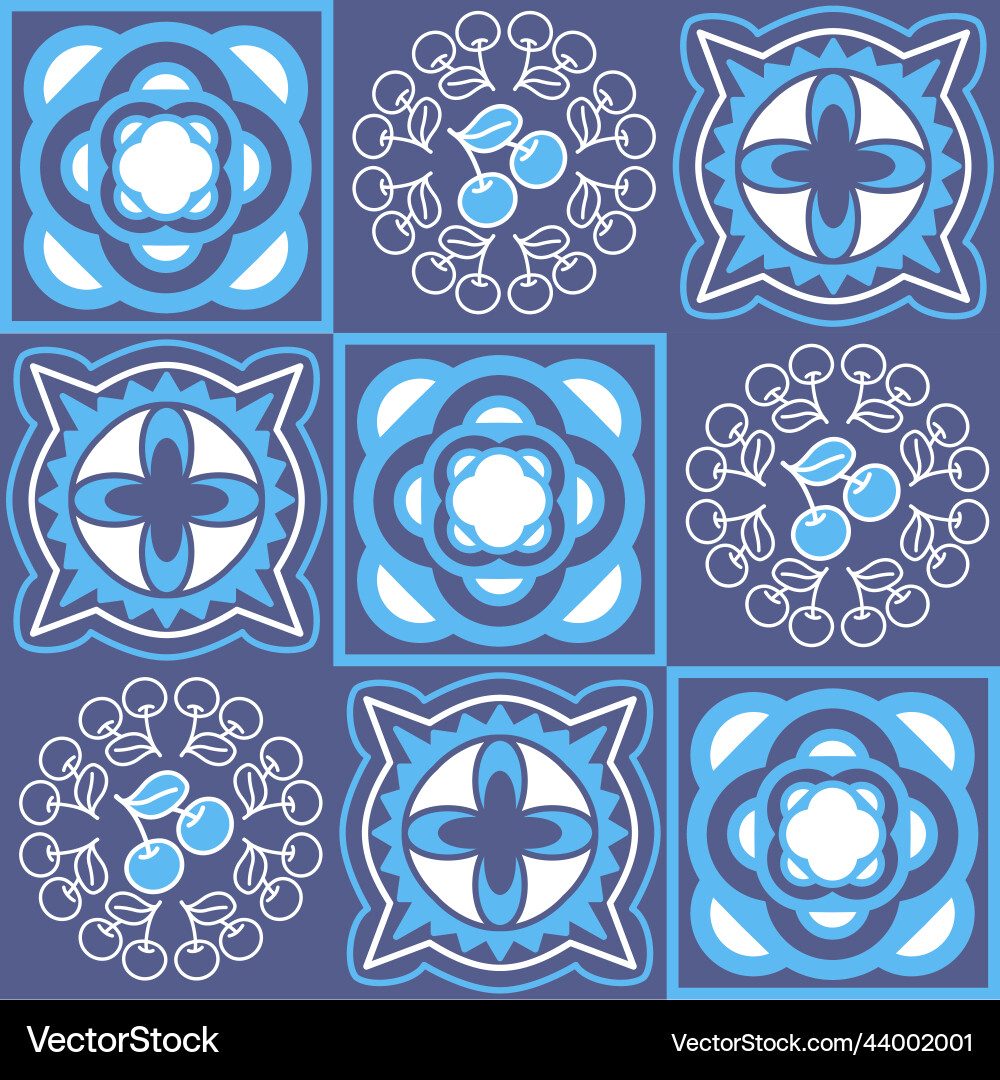 Traditional mediterranean ceramic porcelain tiles Vector Image