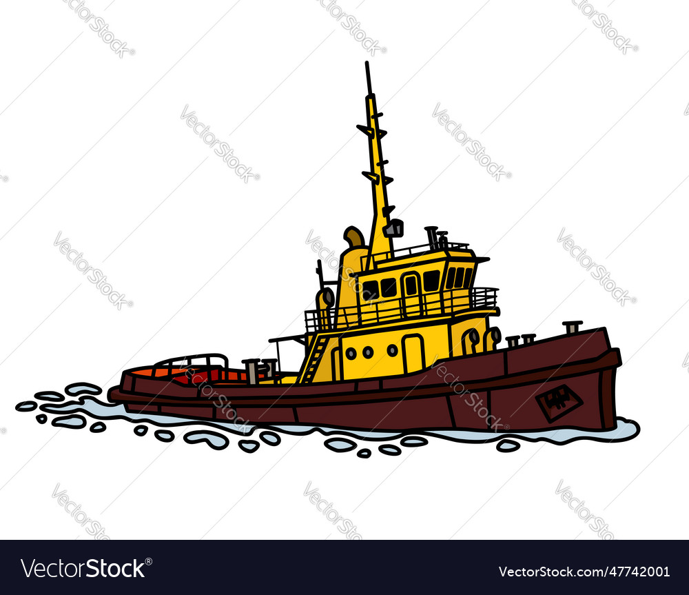 Tug harbour tugboat support Royalty Free Vector Image Tug harbour tugboat support Royalty Free Vector Image
