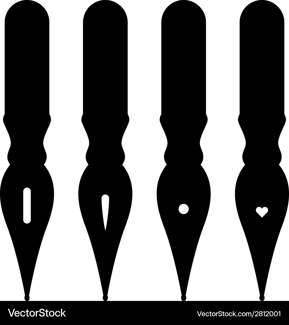 Vintage ink pen nibs Royalty Free Vector Image