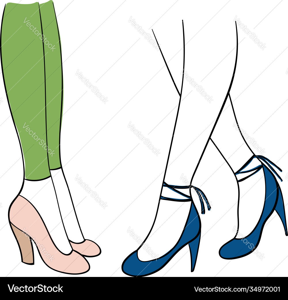Women legs in shoes Royalty Free Vector Image - VectorStock