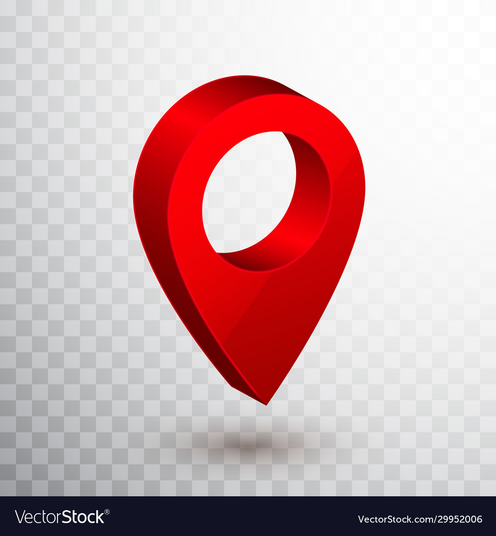 3d map pointer red navigator symbol isolated Vector Image