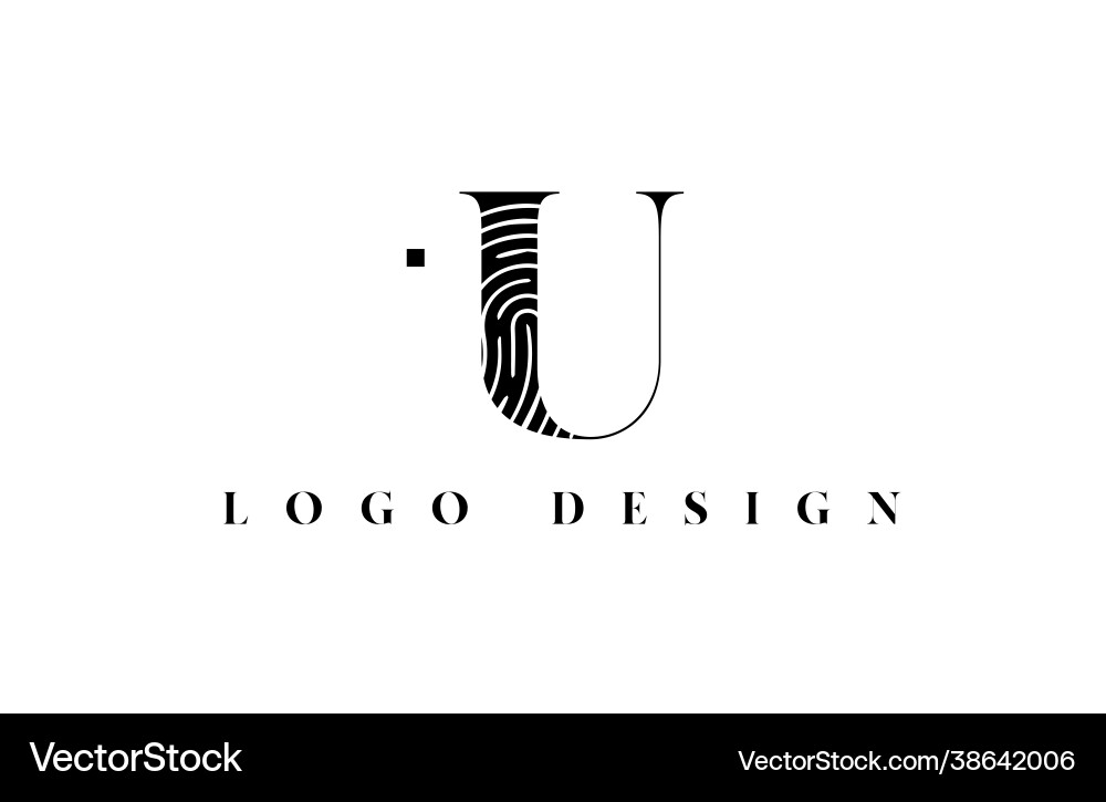 Black and white u alphabet letter icon logo Vector Image