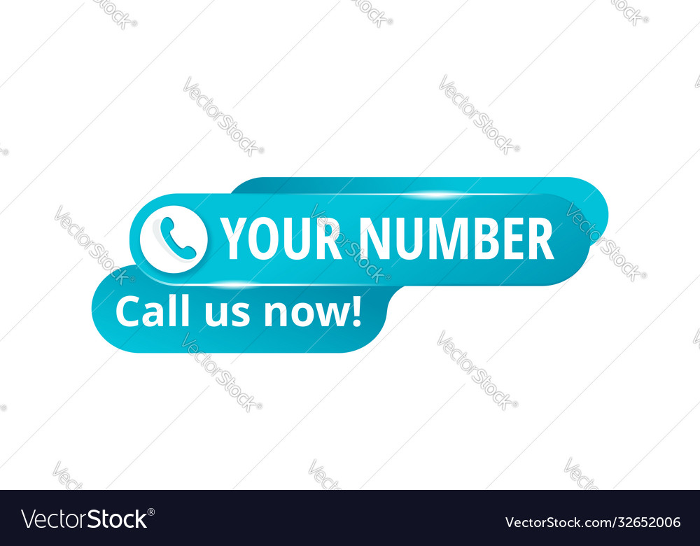 Call us button - template for phone number place Vector Image