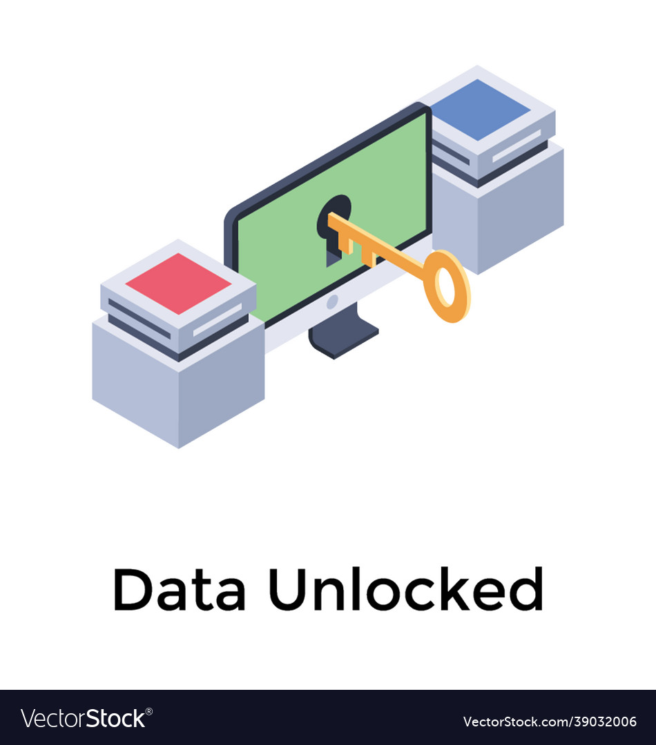 Data unlock Royalty Free Vector Image - VectorStock