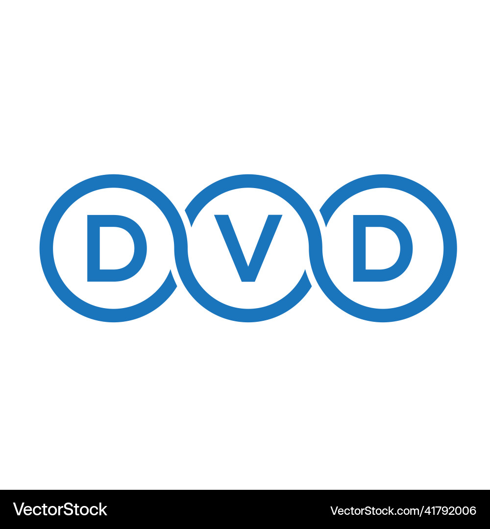 Dvd letter logo design on black backgrounddvd Vector Image