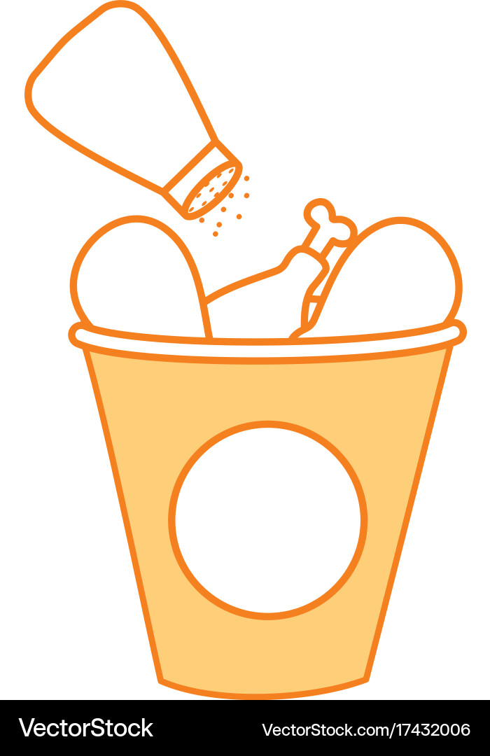 Fast food bucket roasted chicken menu Royalty Free Vector