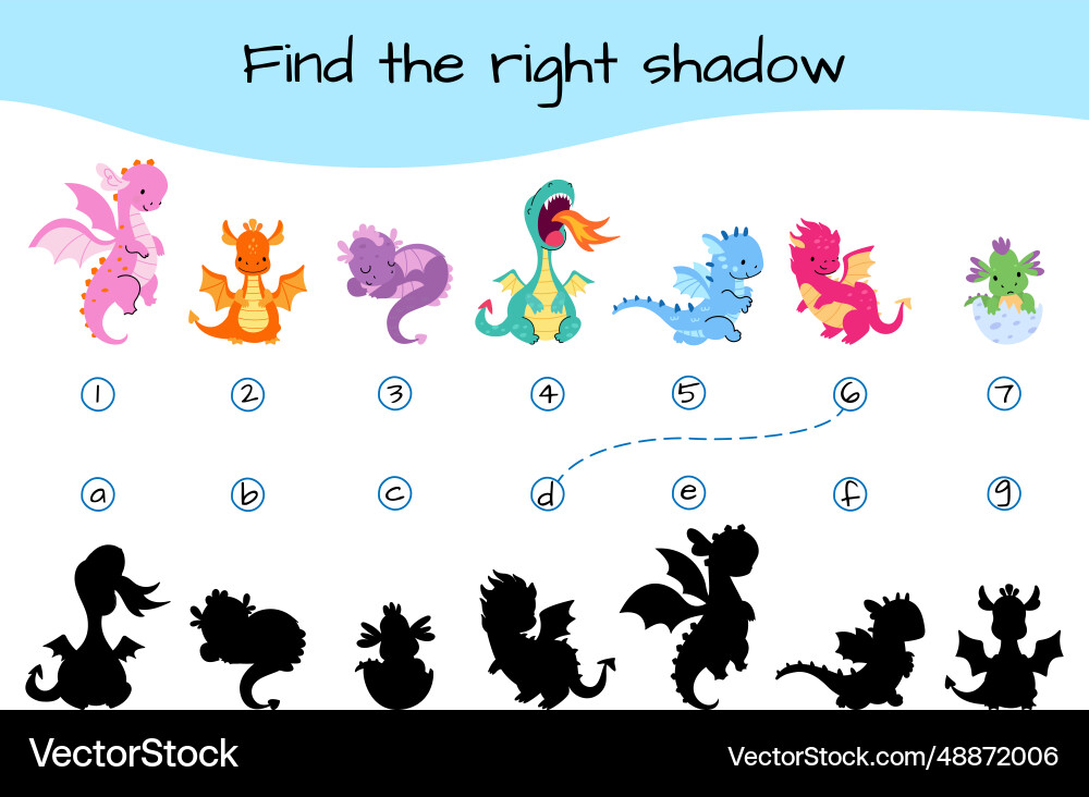 Find shadow game childish paper educational toy Vector Image