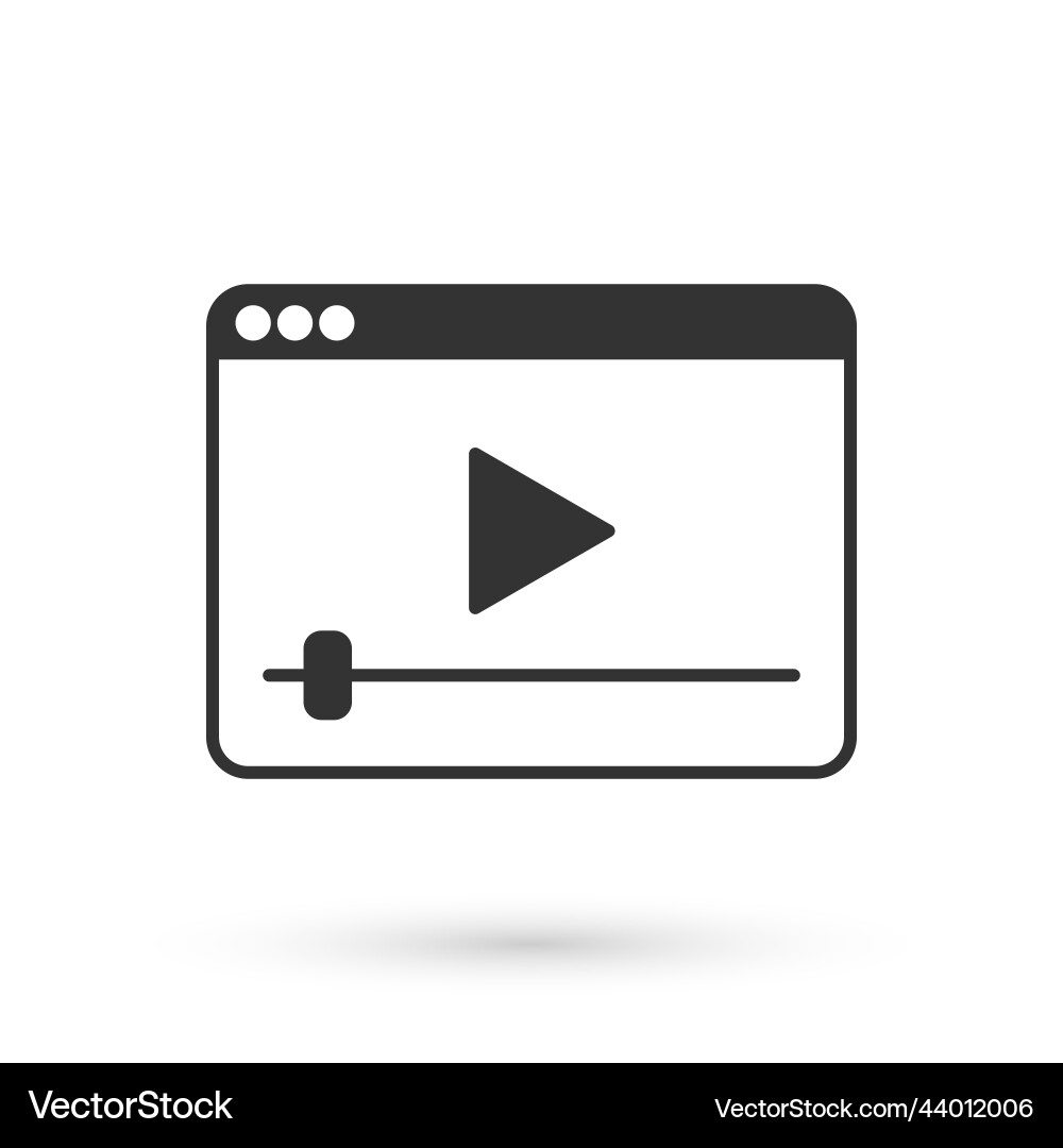 Grey online play video icon isolated on white Vector Image