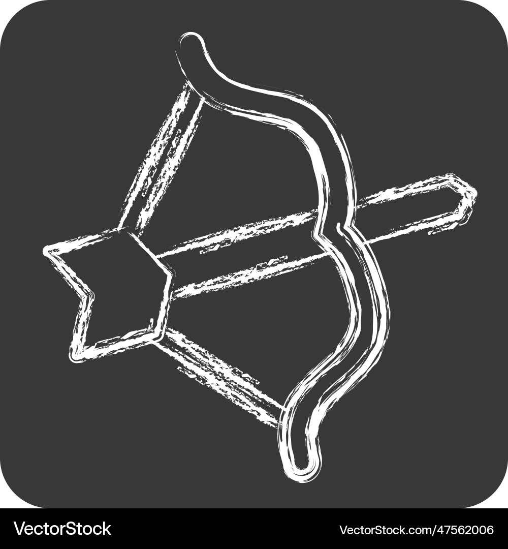 Icon archery related to celtic symbol chalk style Vector Image