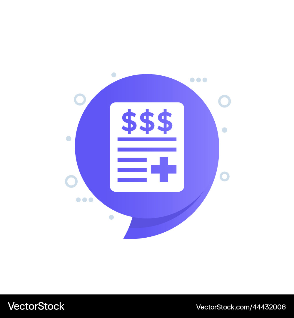 Medical bill icon for web Royalty Free Vector Image