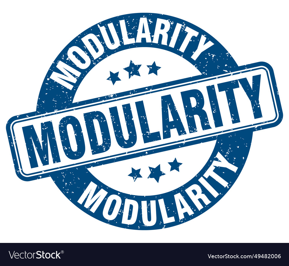 Modularity stamp modularity label round grunge Vector Image