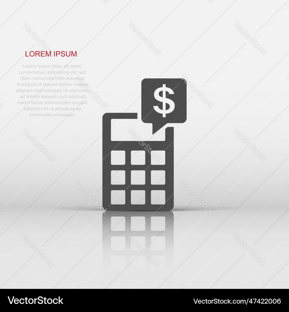 Money calculation icon in flat style budget Vector Image