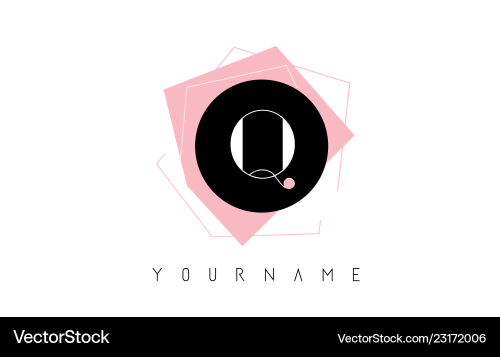 Q letter pastel geometric shaped logo design Vector Image