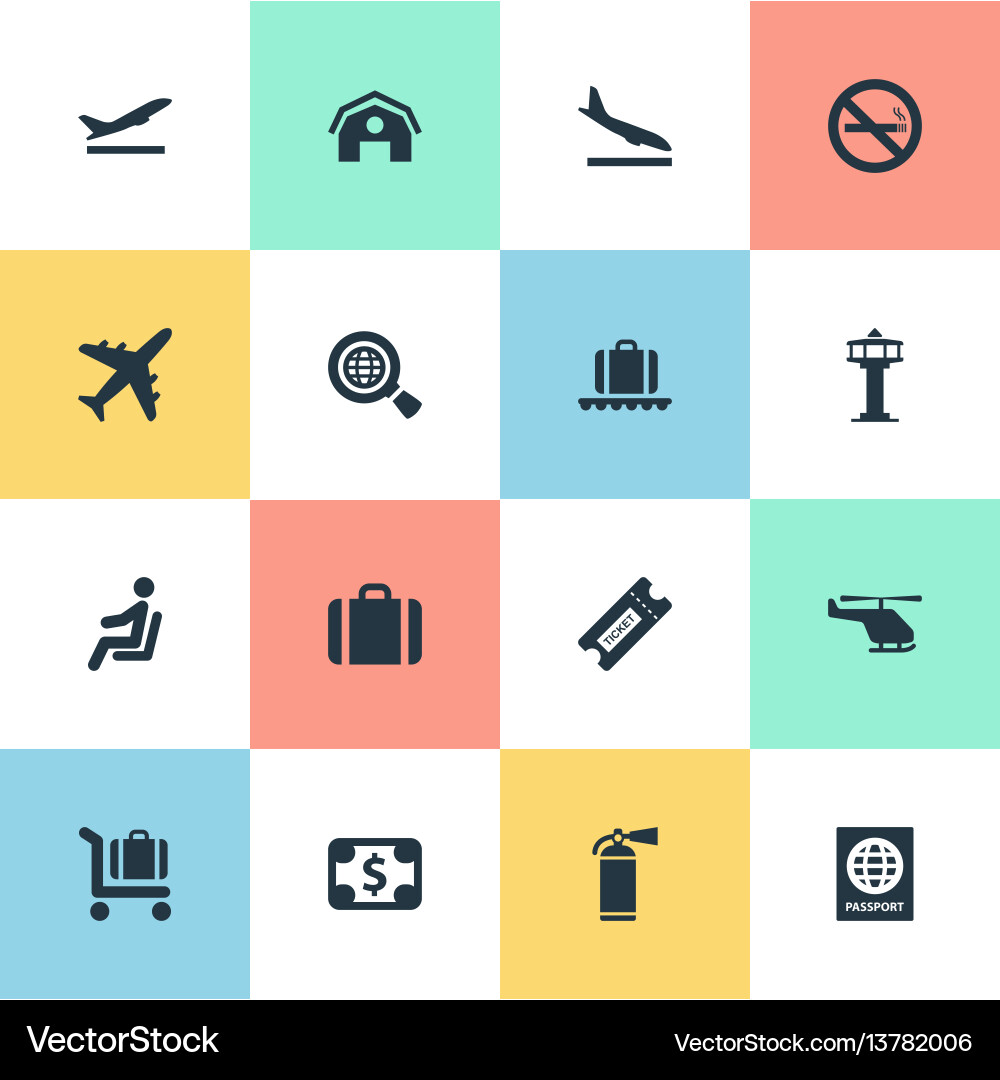Set of simple plane icons Royalty Free Vector Image