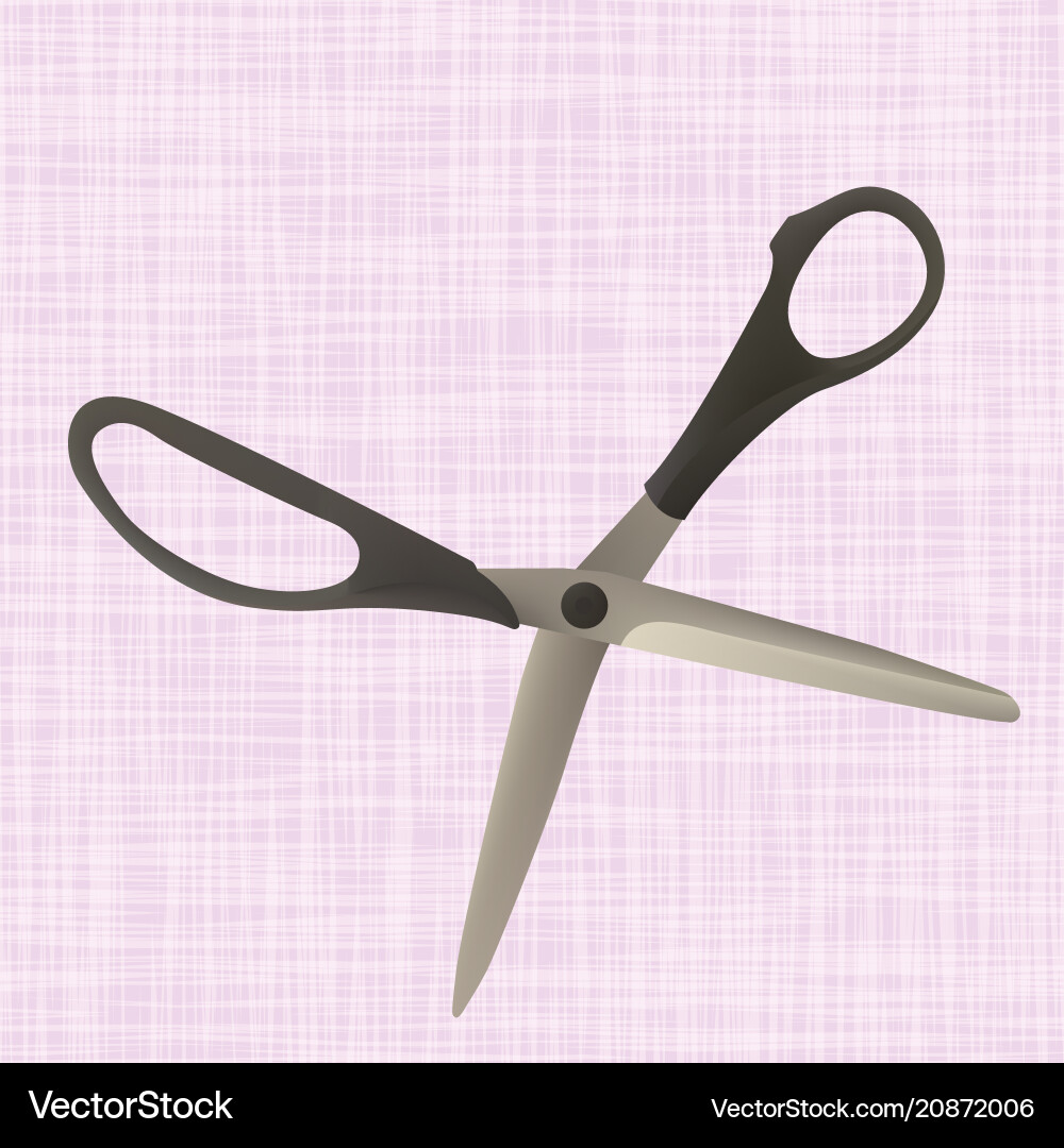 Tailor scissors lying on the textiles Royalty Free Vector