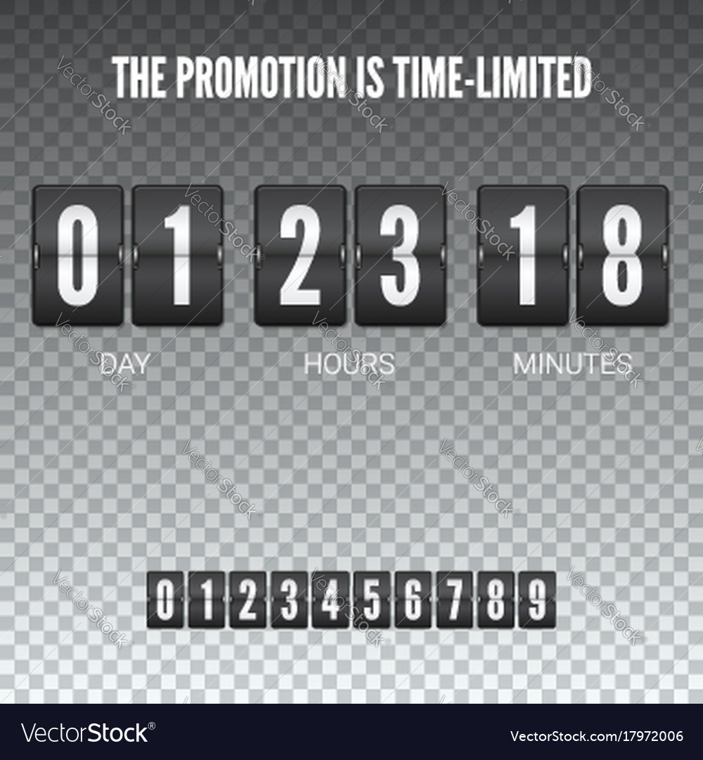Time is limited analog flip clock timer template Vector Image Time is limited analog flip clock timer template Vector Image