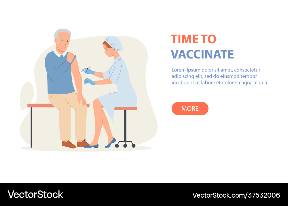 Time to vaccinate banner - doctor vaccinates Vector Image