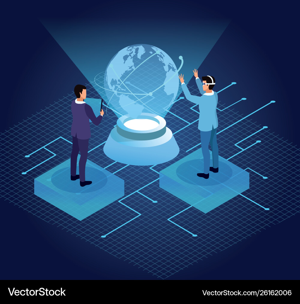 Virtual reality and friends cartoons Royalty Free Vector