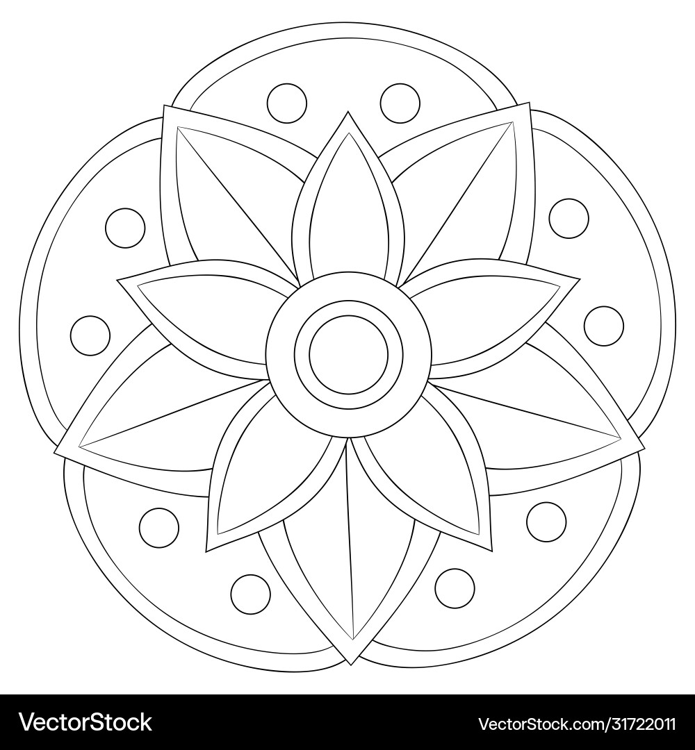 A children coloring bookpage a cute mandala image Vector Image