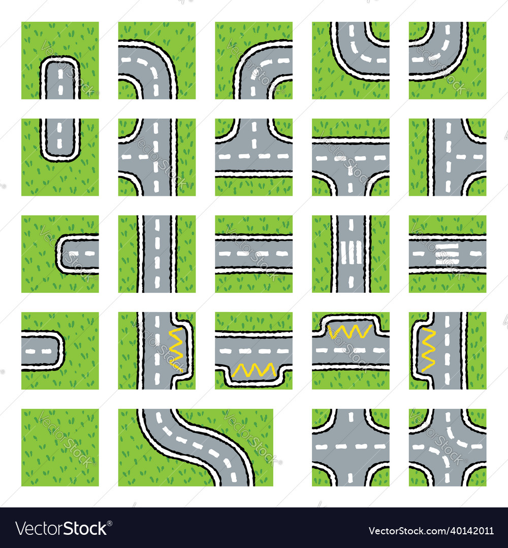 City pattern map elements road samples grass areas