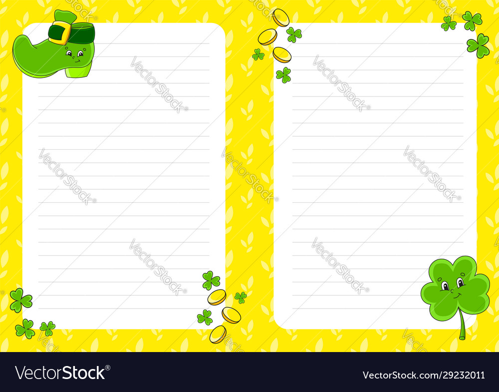 Colored sheet template for notes paper page Vector Image