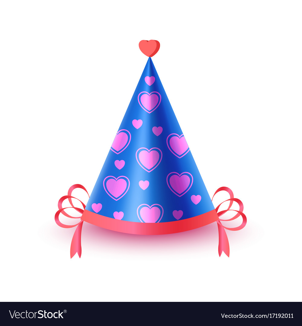 Festive cap with hearts isolated Royalty Free Vector Image
