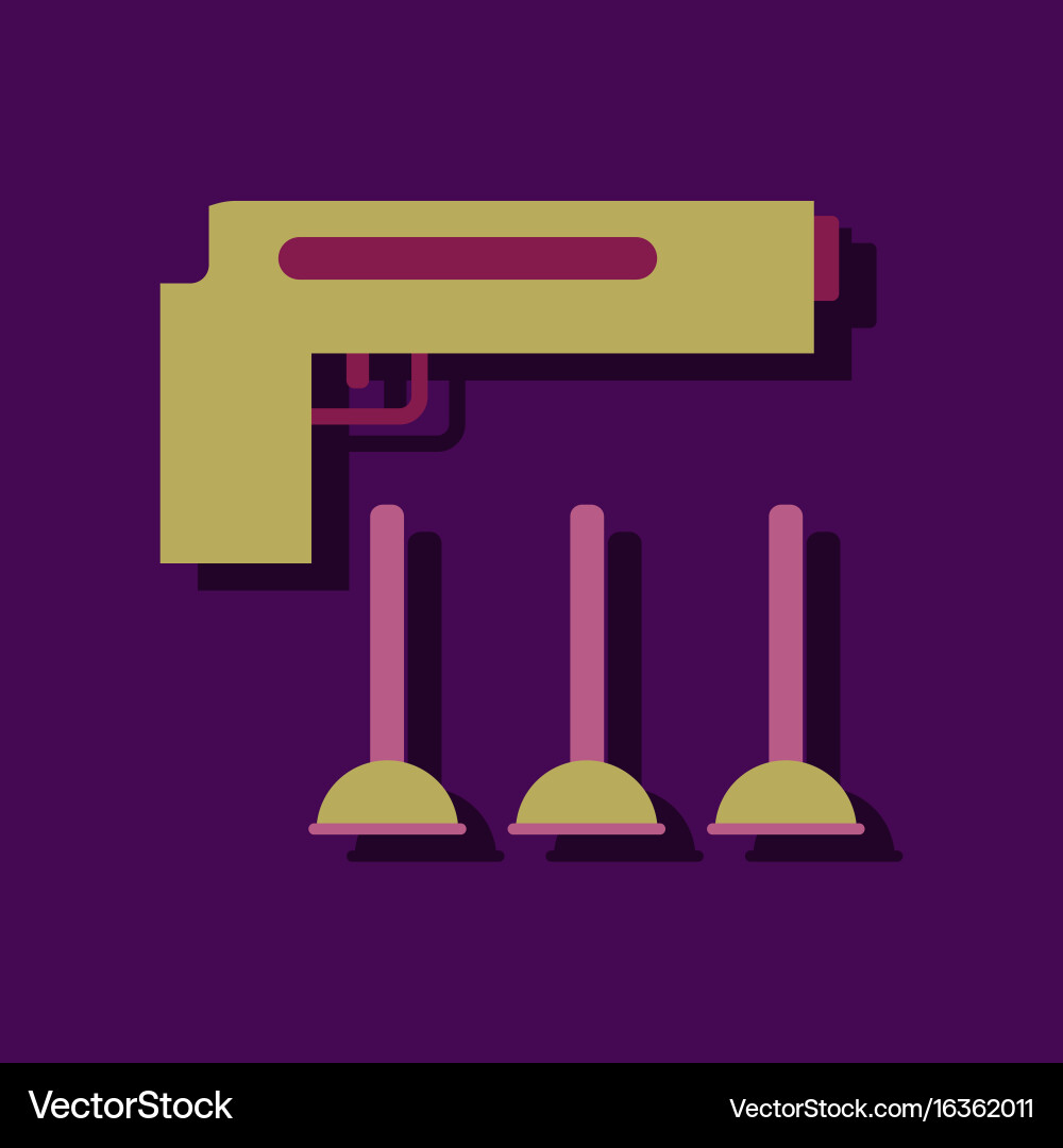 Flat icon design collection toy gun in sticker Vector Image