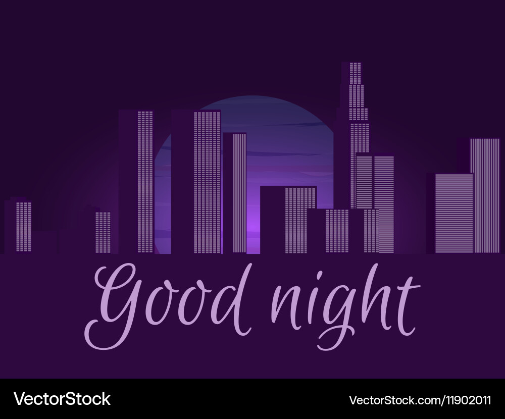 Good night Night city cityscape Royalty Free Vector Image