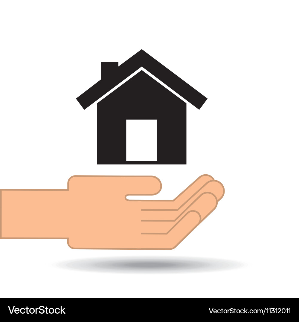 Hand holding house home design Royalty Free Vector Image