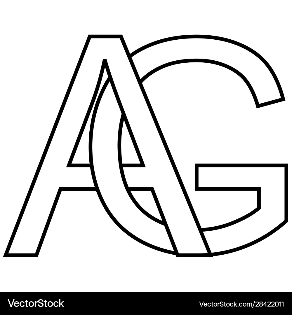 Logo icon ag icon sign two interlaced letters a g Vector Image