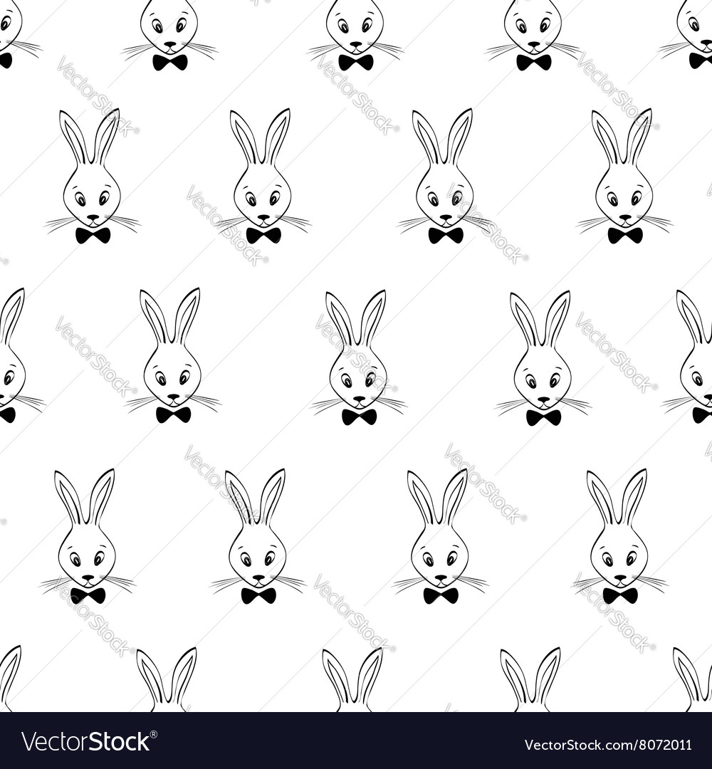 Seamless Pattern With Rabbits Faces Royalty Free Vector