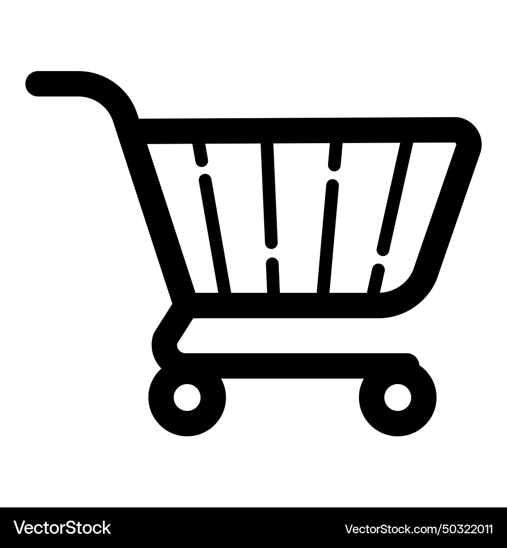 Shopping cart flat icon isolated on white Vector Image