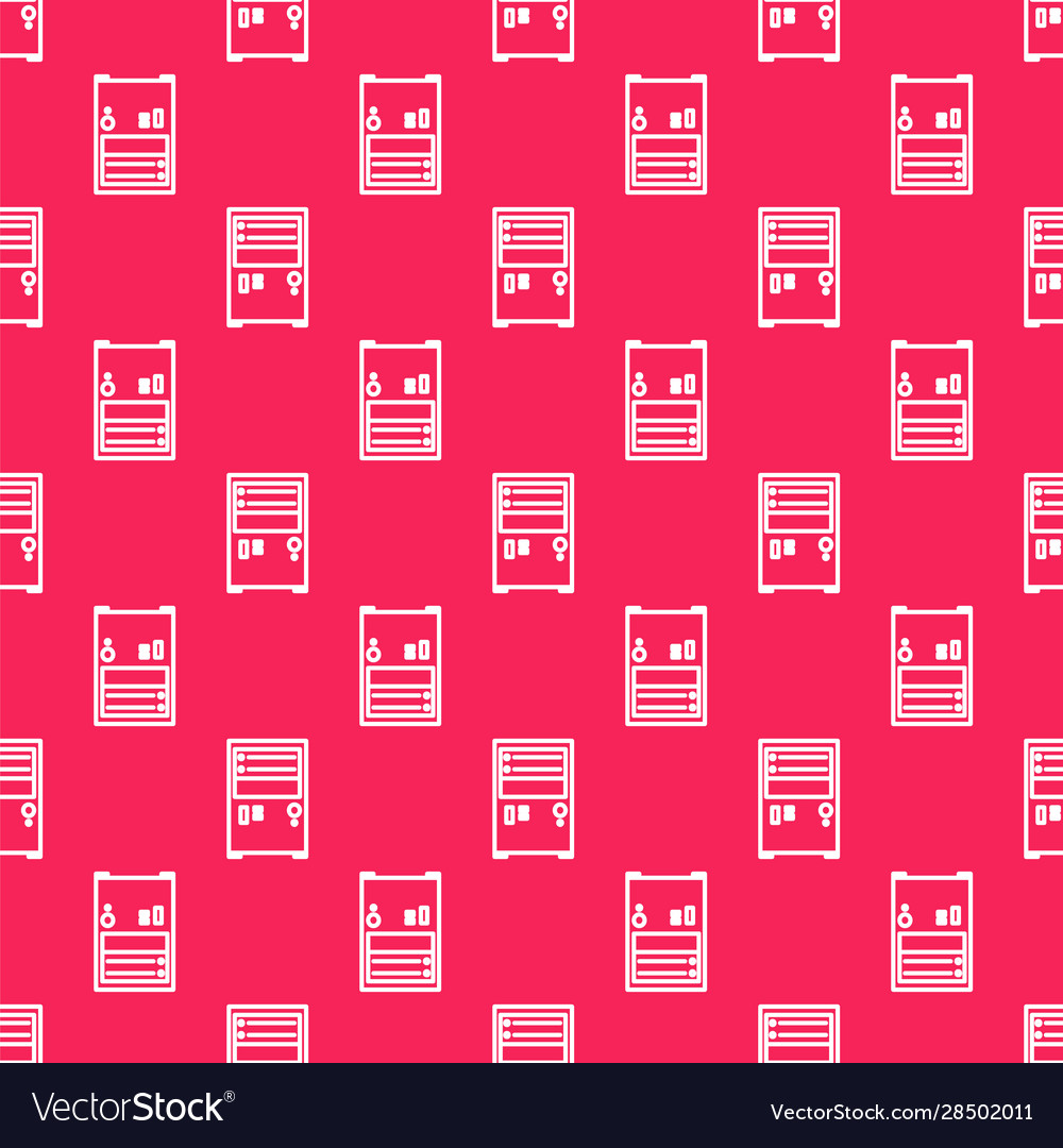 White line computer icon isolated seamless pattern