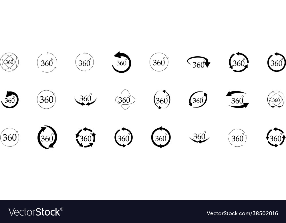 360 degrees view set Royalty Free Vector Image