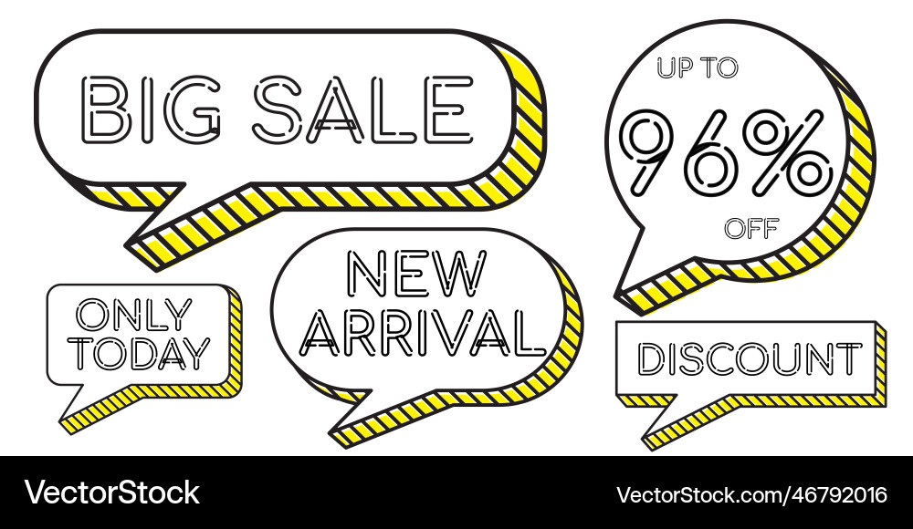 96 big sale discount bubble modern line template Vector Image