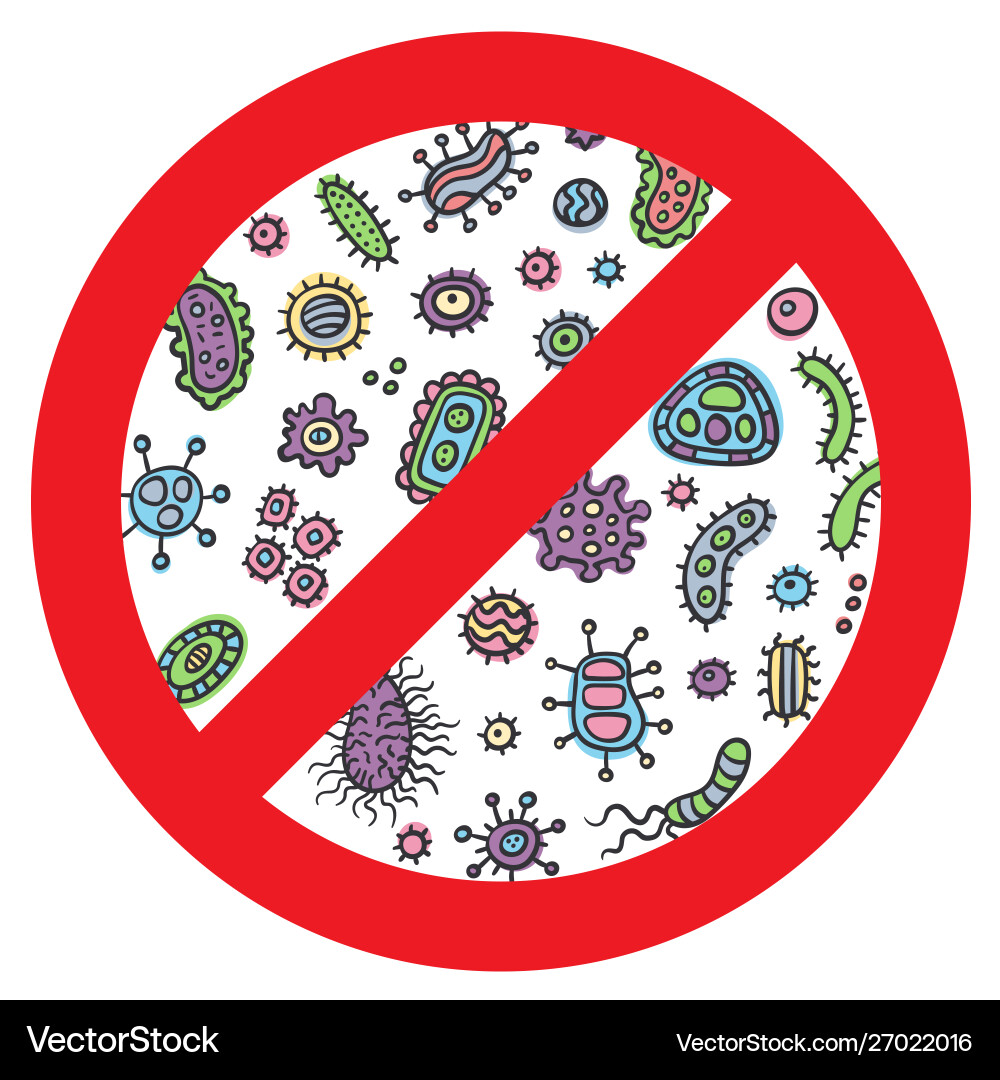 Antibacterial no bacteria and antiviral icon Vector Image