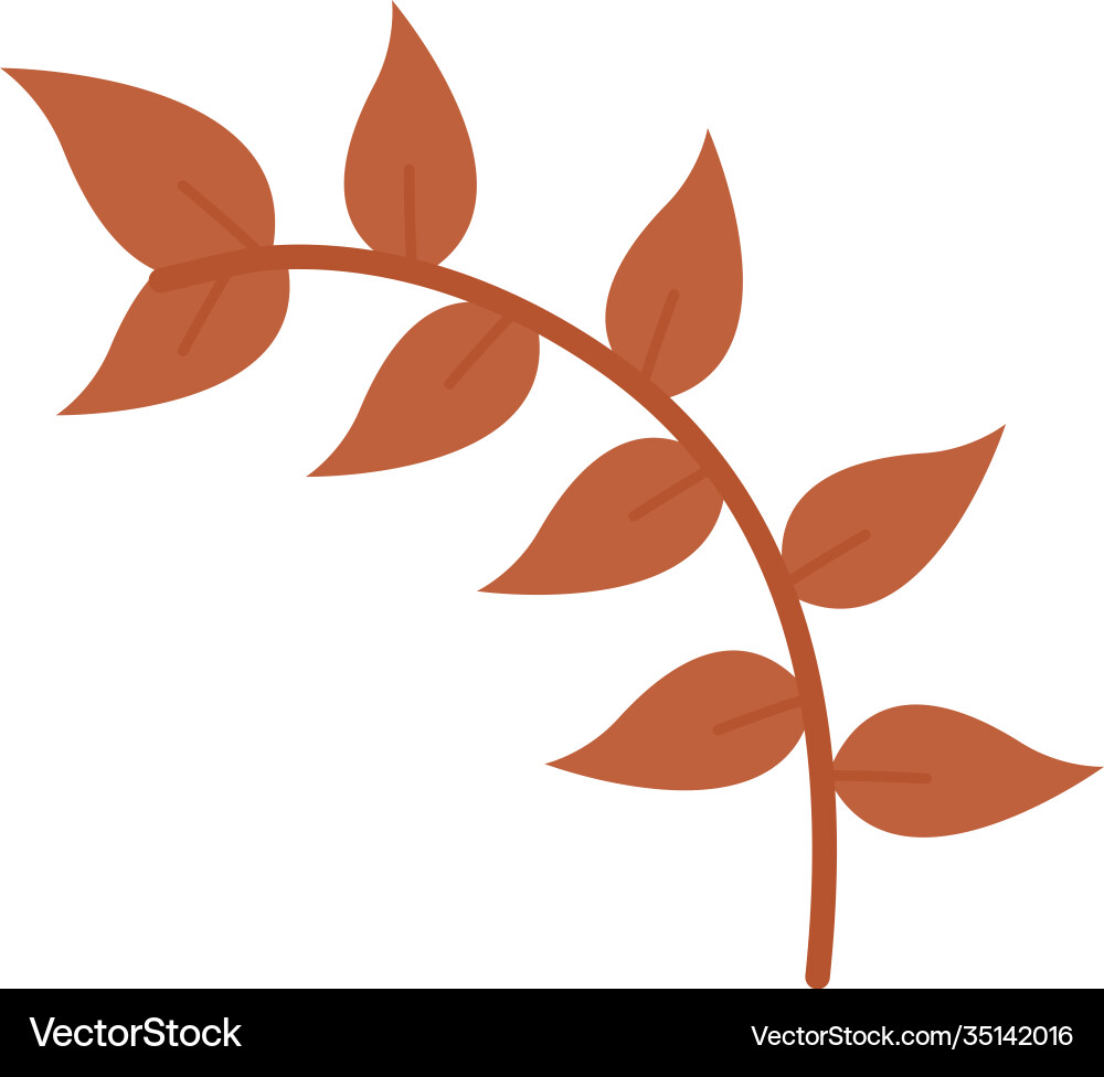 Autumn with nine leaves orange color Royalty Free Vector