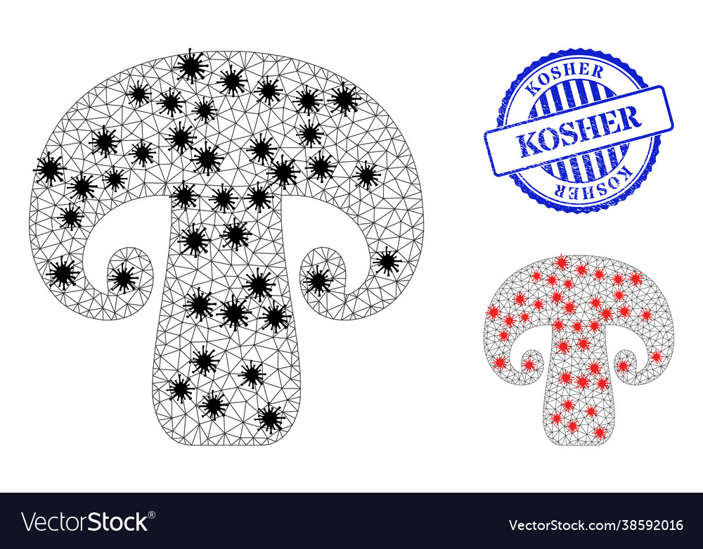 Carcass mesh champignon mushroom pictograms with Vector Image Carcass mesh champignon mushroom pictograms with Vector Image