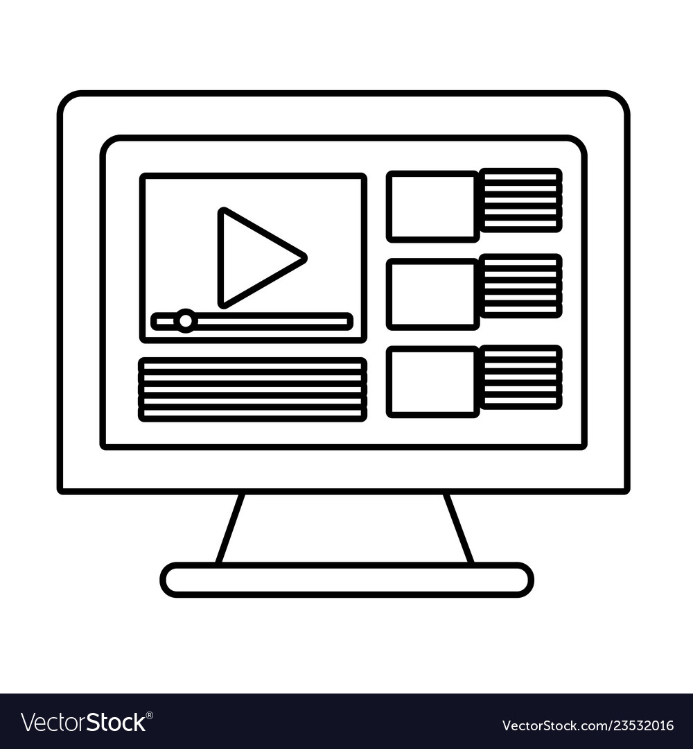 Computer video icon Royalty Free Vector Image - VectorStock