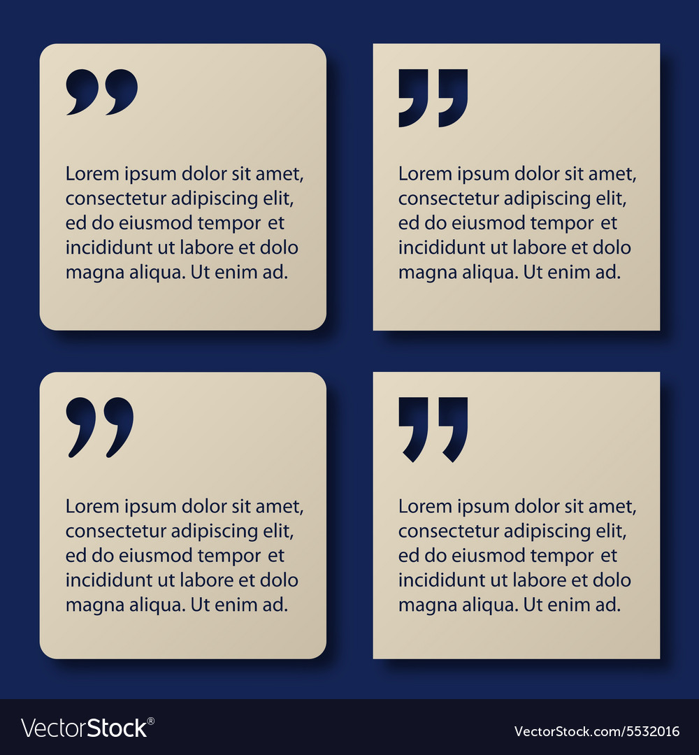 Eps10 paper quotation mark square frames Vector Image